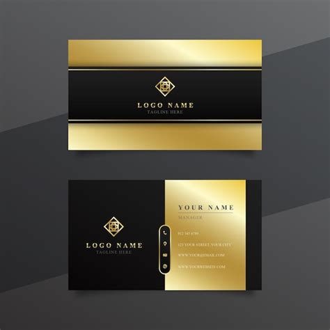 Premium Vector Professional Modern Black And Gold Business Card Template