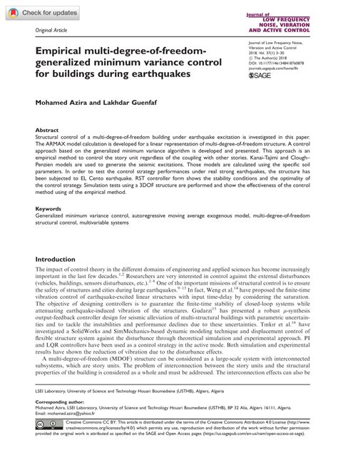 Pdf Empirical Multi Degree Of Freedom Generalized Minimum Variance