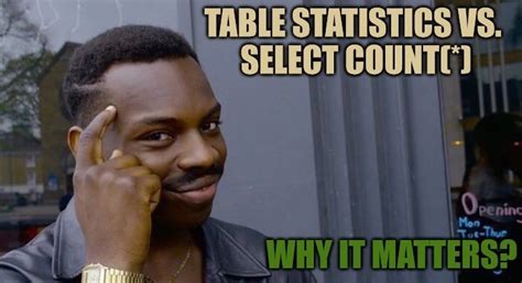 Table Statistics Vs Select Count What To Choose Osmans Dblog