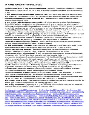 Fillable Online Sa Army Application Forms Download Free Sa Army Application