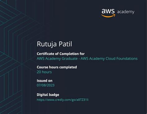 Rutuja Patil On Linkedin Aws Cloudfoundation Certificationachieved Cloudcomputing