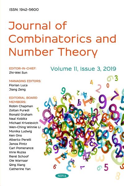 Volume 11 Issue 3 Journal Of Combinatorics And Number Theory Nova