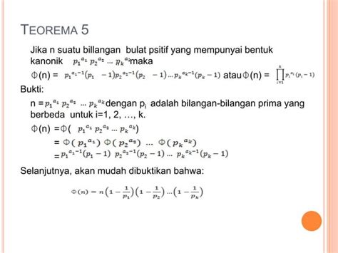 Fungsi Phi Dan Teorema Euler Ppt