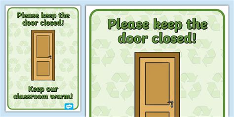 Please Close The Door Display Sign Teacher Made Twinkl