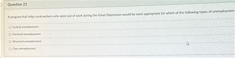 solved question 21a program that helps rural workers who