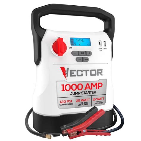 Vector 1000 Amp Jump Starter Compressor Usb Power Vecj1c The Home Depot