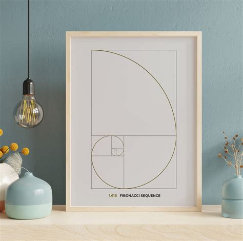 Golden Ratio Wall Art Fibonacci Sequence Printables Golden Secttion Digital Download