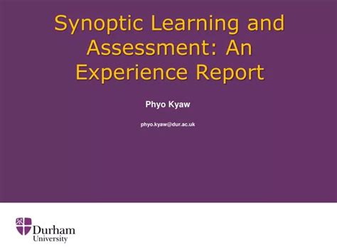 Ppt Synoptic Learning And Assessment An Experience Report Powerpoint Presentation Id 1180840
