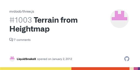 Terrain From Heightmap · Issue 1003 · Mrdoobthreejs · Github