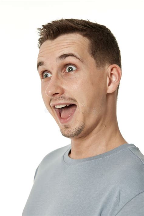 Surprised Guy Looking At Camera On White Background Stock Image Image