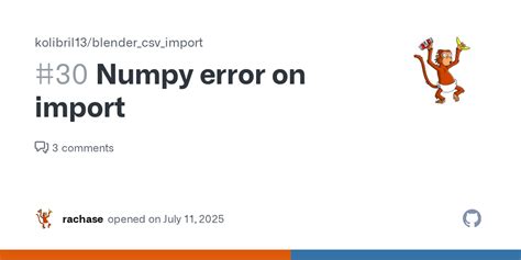 Numpy Error On Import · Issue 30 · Kolibril13blendercsvimport · Github