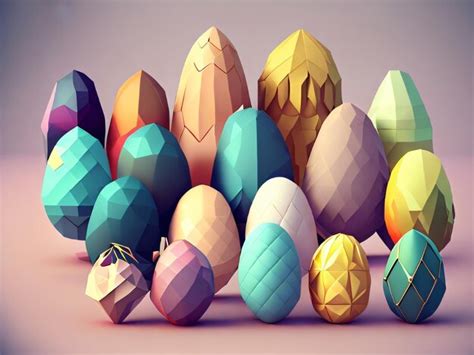 Premium Ai Image A Group Of Easter Eggs With Different Colored Triangles
