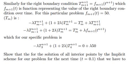 solved for the implicit method we approximate the second