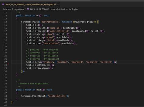 laravel migration create a table to track status data azril nazli alias posted on the topic