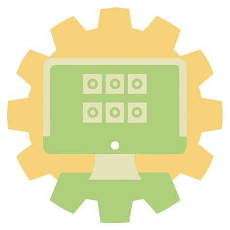 premium vector a green and yellow computer monitor with a green and yellow design on the bottom