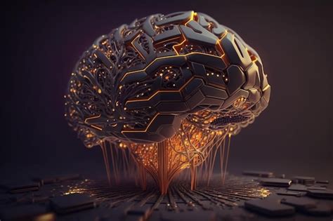 인공지능 신기술 과학 미래 추상적인 인간의 두뇌 Ai 기술 Cpu 중앙처리장치 칩셋 빅데이터 머신러닝과 사이버 마인드 지배 제너레이티브 Ai 프리미엄 사진