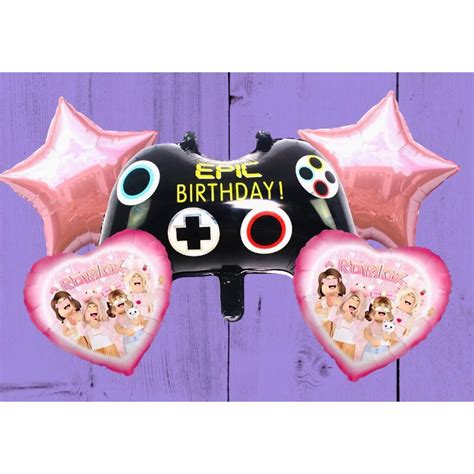 Roblox Girls Balloons Roblox Theme Party Foil Balloons 5in1 Shopee
