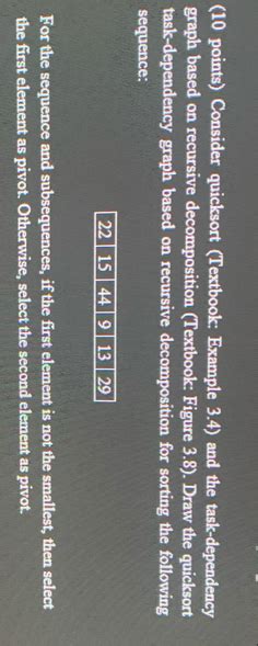Solved 10 ﻿points ﻿consider Quicksort Textbook Example