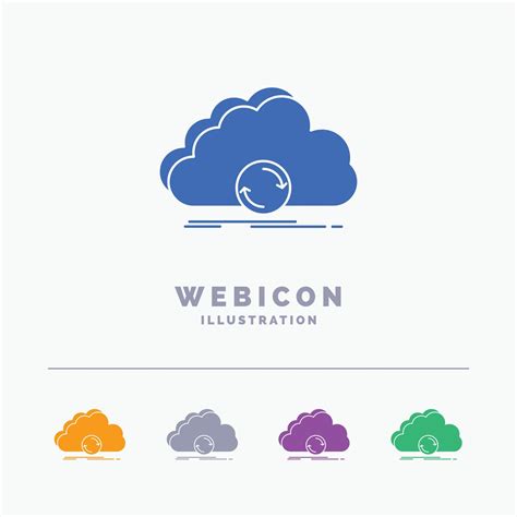 Cloud Syncing Sync Data Synchronization 5 Color Glyph Web Icon