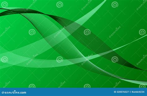 Green Light Lines Wave Curves With Smooth Gradient Abstract Background