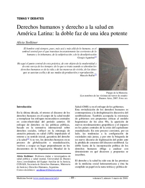 Pdf Derechos Humanos Y Derecho A La Salud En América Latina La Doble