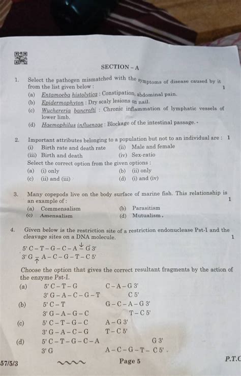 Given Below Is The Restriction Site Of A Restriction Endonuclease Pst I A
