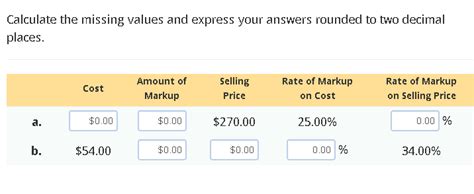 Solved Calculate The Missing Values And Express Your Answers Chegg