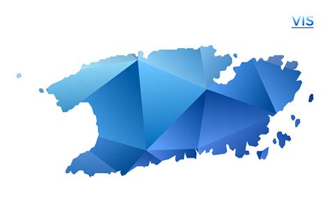 벡터 다각형 Vis 맵입니다 낮은 폴리 스타일의 활기찬 기하학적 섬 인포그래픽을 위한 트렌디한 일러스트레이션 기술 인터넷 네트워크 개념 그라데이션에 대한 스톡 벡터 아트 및