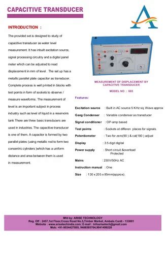 Capacitive Transducer Trainer Kit For Laboratory At ₹ 9500 Piece In Ambala