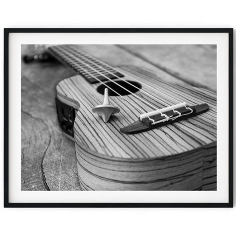 Black And White Photo Instant Digital Download Wall Art Print Ukulele