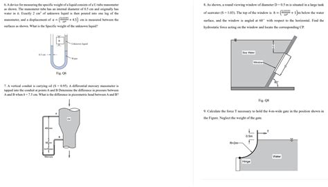 Solved Only Do One Question A Device For Measuring The Specific Weight Course Hero