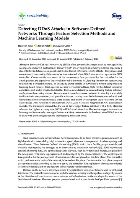 Pdf Detecting Ddos Attacks In Software Defined Networks Through