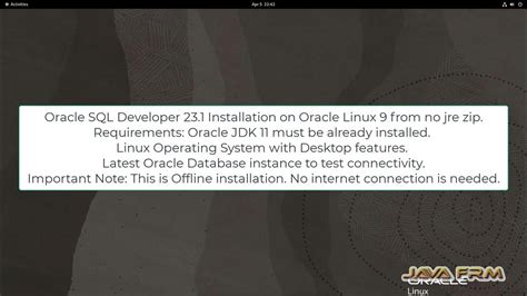 Oracle Sql Developer 23 Installation On Oracle Linux 9 And Connect Oracle Database 23c Free