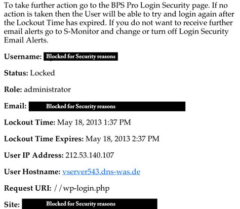 Topic Login Security Email Alert A User Account Has Been Locked