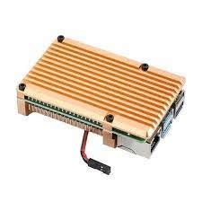 Gold Aluminum Heat Sink Case With Double Fans Agarwal Electronics