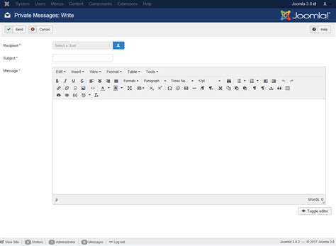 Help310 Components Messaging Write Joomla Documentation