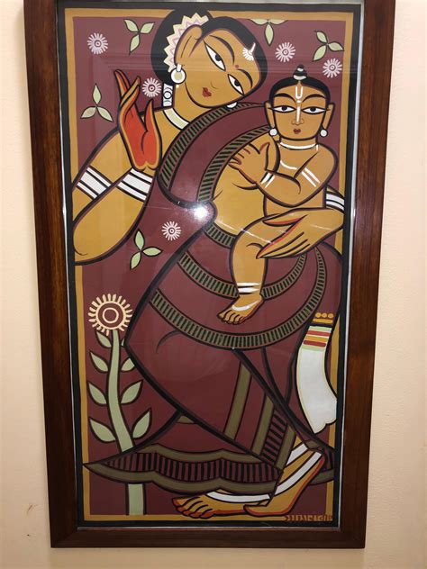 Jamini Roy Untitled Gopini Original Painting On Paper By Jamini