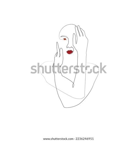 Beautiful Woman Black White Vector Illustration Stock Vector Royalty Free 2236246951