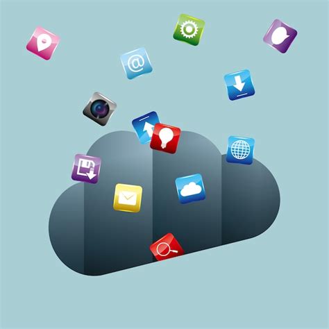 Premium Vector Cloud Computing Concept Design Isolated On Blue