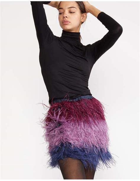 Cynthia Rowley Vera Ostrich Feather Mini Skirt Shopstyle