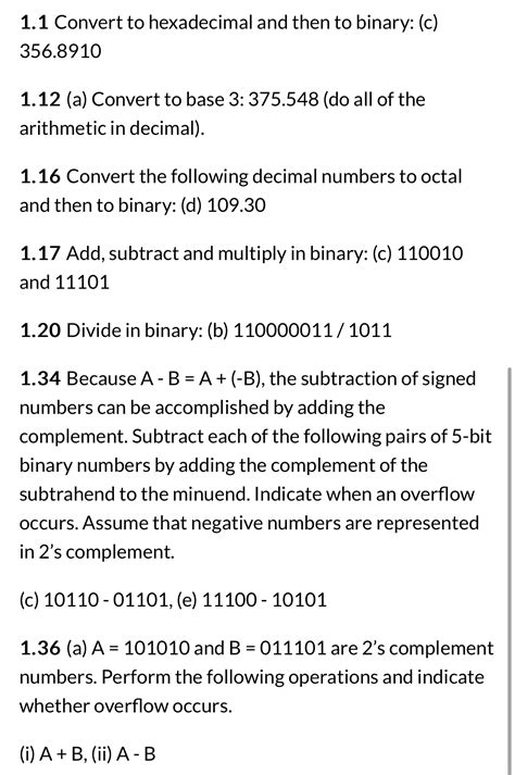 Solved 1 1 Convert To Hexadecimal And Then To Binary Chegg