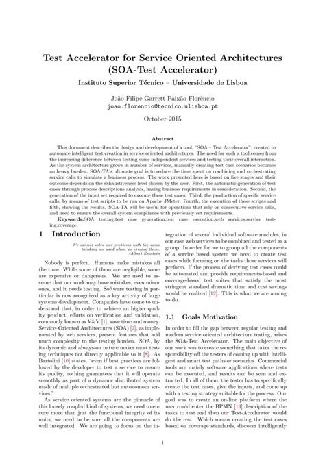 Pdf Test Accelerator For Service Oriented Architectures · Test