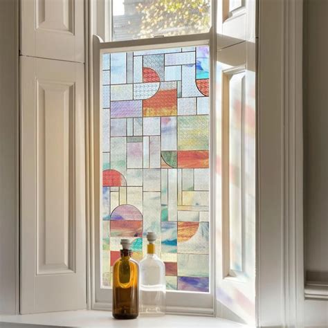 Stained Glass Window Film For Bathroom Window
