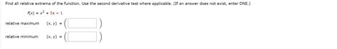 Solved Find All Relative Extrema Of The Function Use The Chegg Com