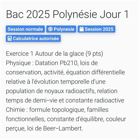 Labolycé Annales Gratuites Du Bac S En Physiquechimie Officiel