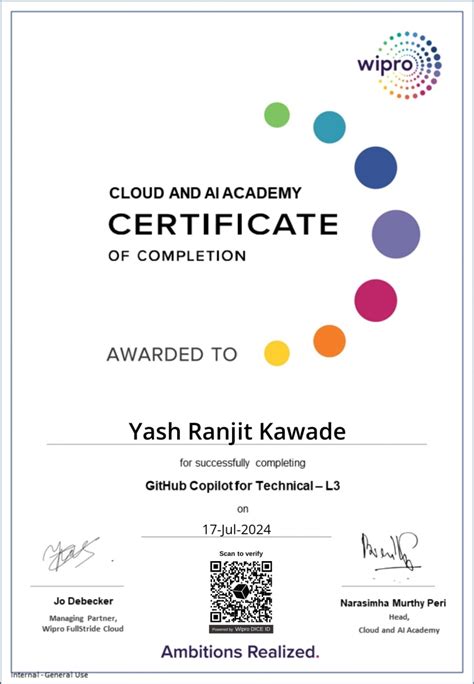 Yash Kawade On Linkedin Githubcopilot Ai Cloudacademy Continuouslearning Wipro