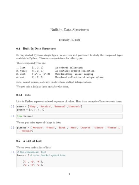 Built In Data Structures 1 Pdf
