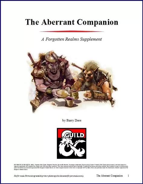 The Aberrant Companion Dungeon Masters Guild Drivethrurpg