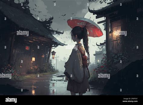Anime Girl In The Rain