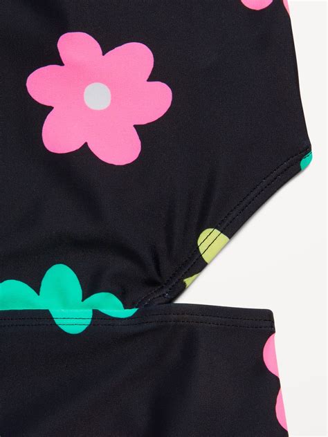 Printed Side Cutout One Piece Swimsuit For Girls Old Navy